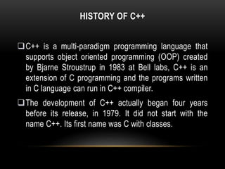 C++ Overview PPT | PPT