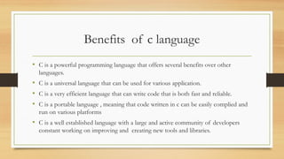 c ppt.pptx presentation on c language c presentation | PPT