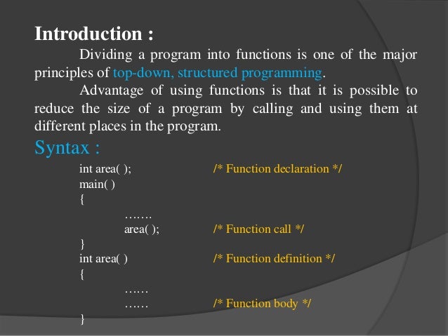 C And C Functions