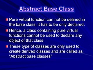 Abstract Base Class and Polymorphism in C++ | PPT