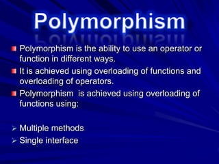 Abstract Base Class and Polymorphism in C++ | PPT