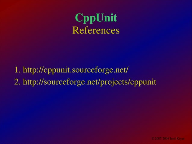 CppUnit using introduction | PPT