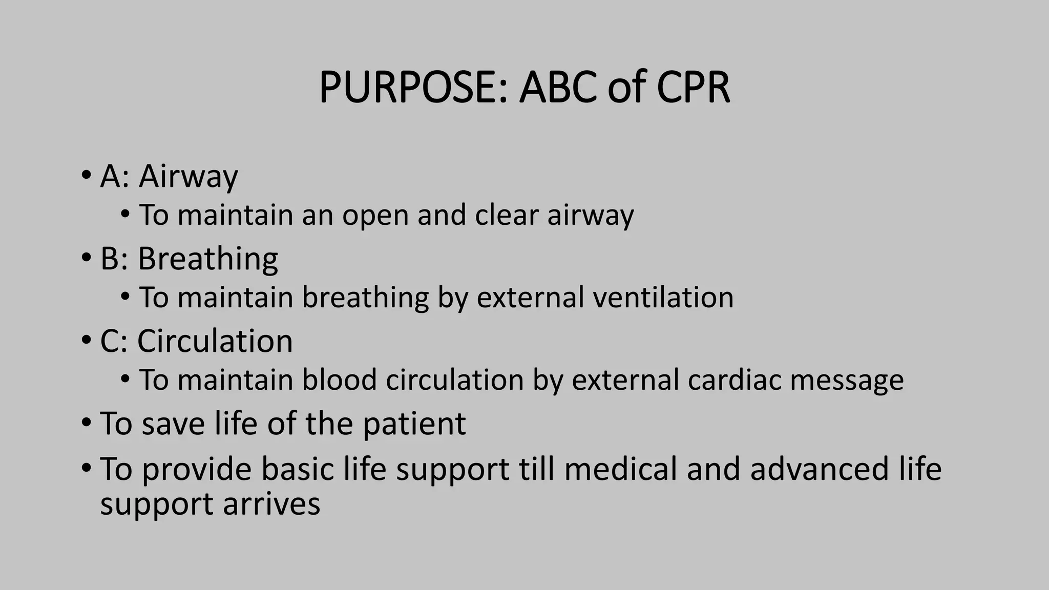 CPR: Cardio Pulmonary Resuscitation | PPTX