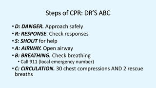 CPR: Cardio Pulmonary Resuscitation | PPTX