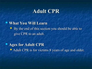 CARDIAC PULMONARY RESUSCITATION POWER POINT | PPT