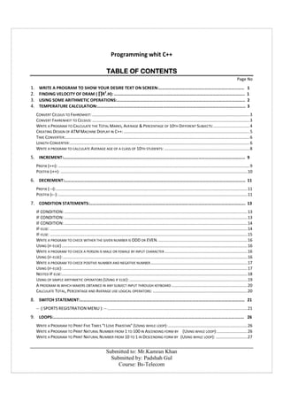 C++ practical lab | PDF