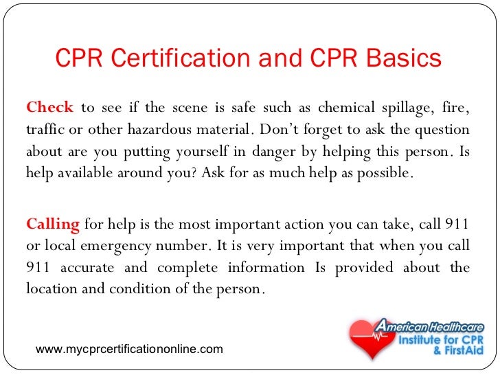 Cpr certification and cpr basics