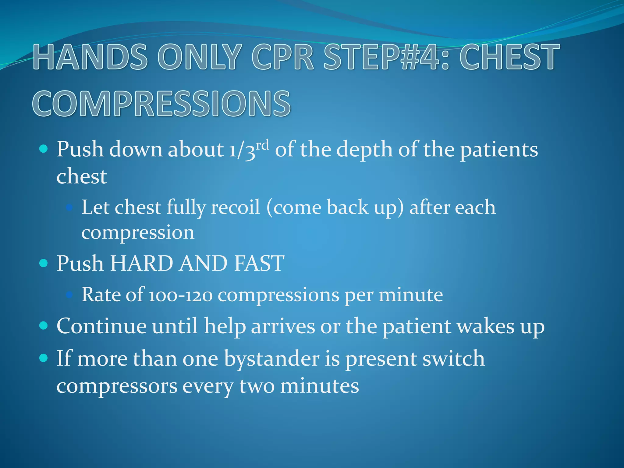 Cpr, choking, bleeding emergencies | PPTX