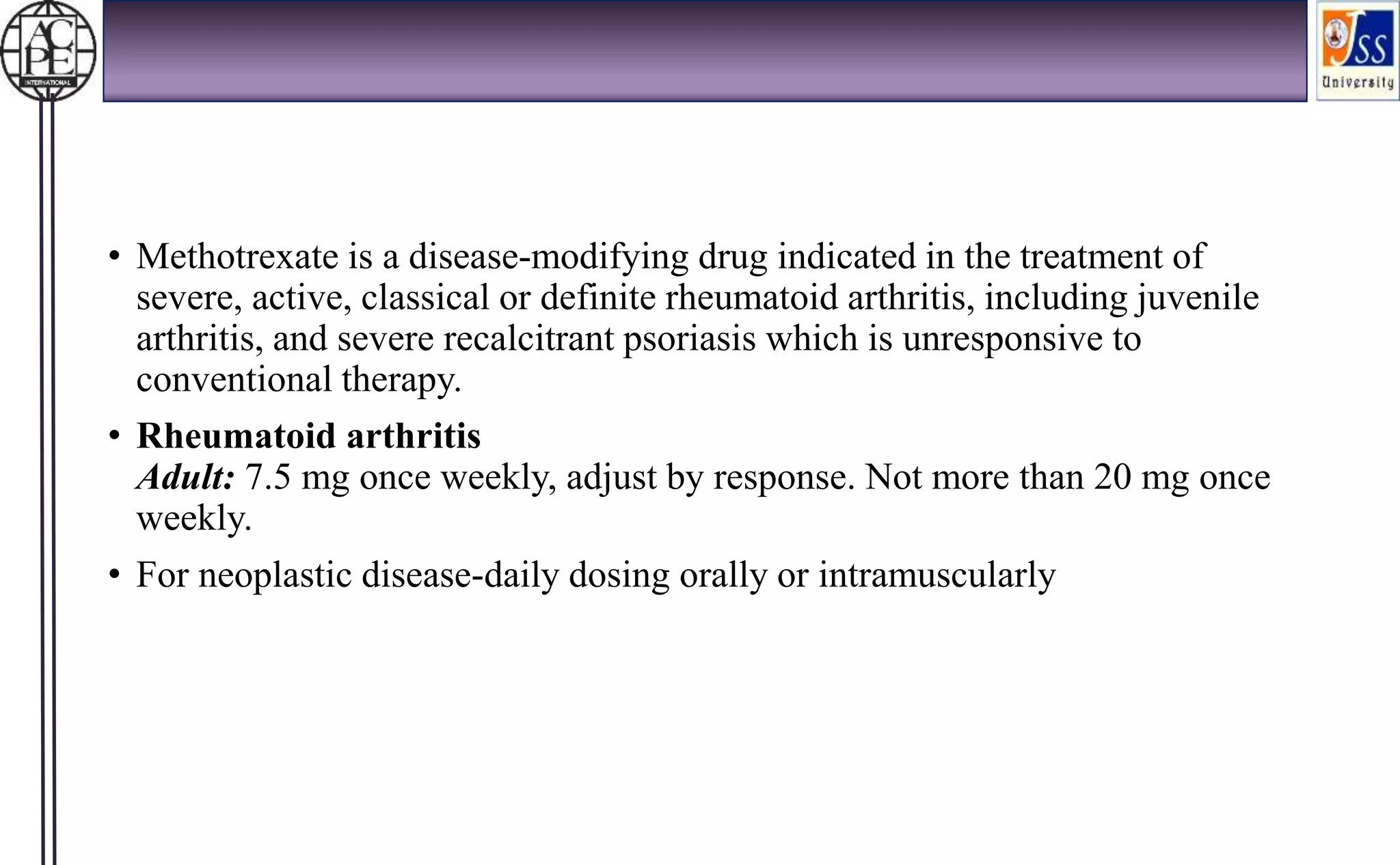 Case Presentation on Methotrexate Induced bone marrow suppression | PPTX