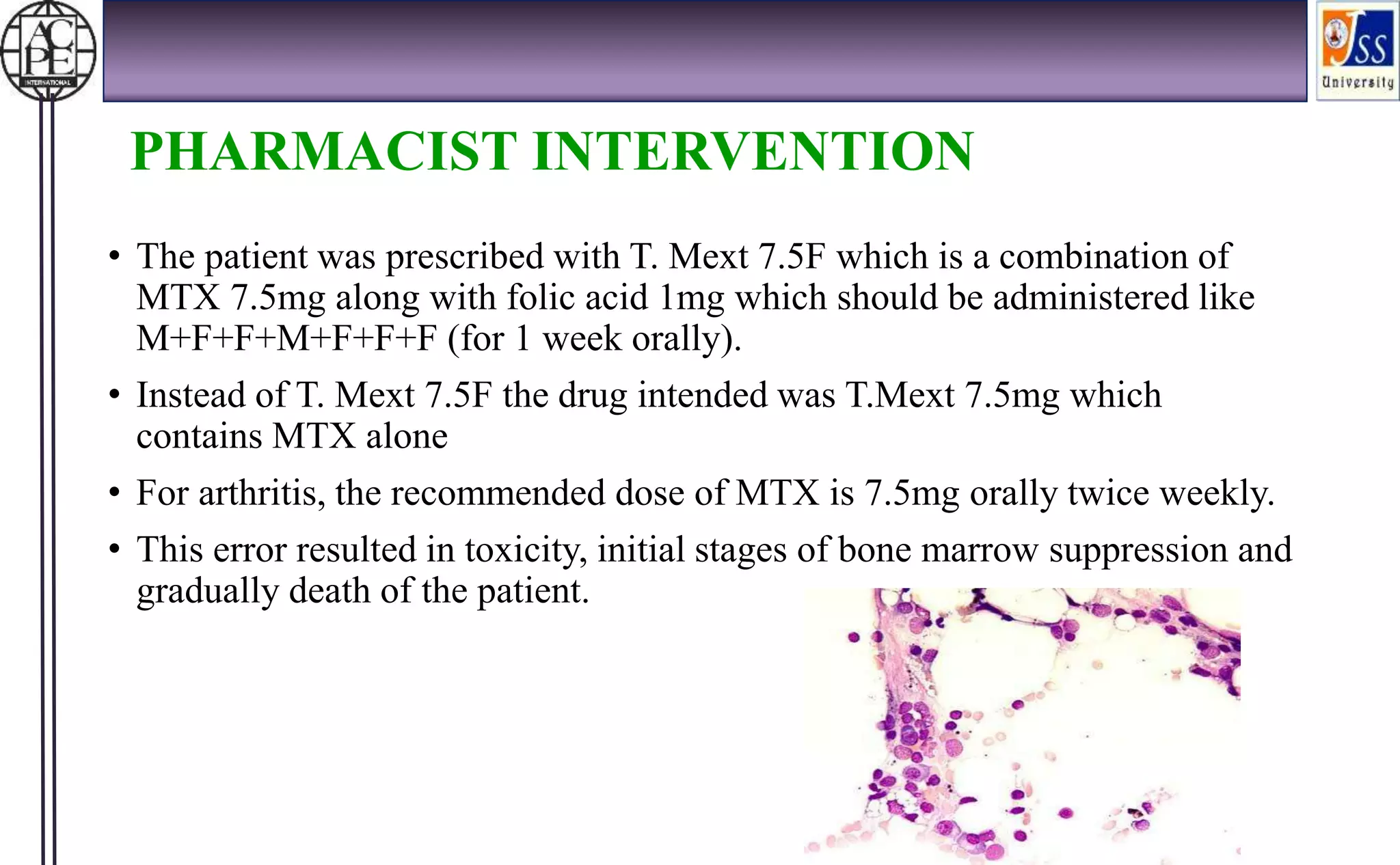 Case Presentation on Methotrexate Induced bone marrow suppression | PPTX