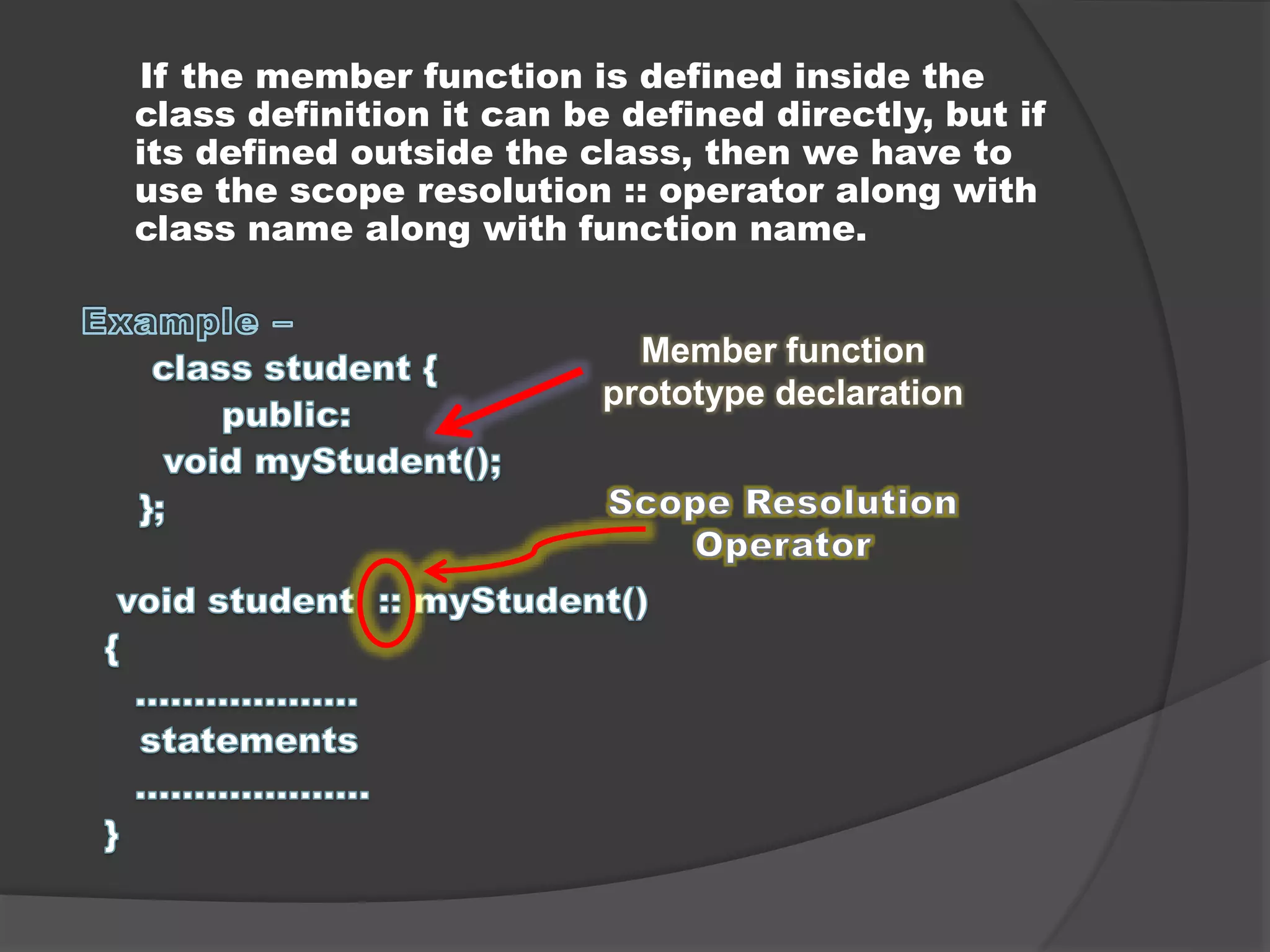Member Function in C++ | PPTX