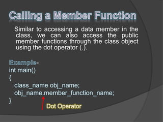 Member Function in C++ | PPTX