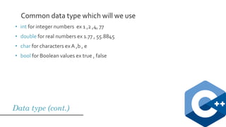 c++ Data Types and Selection | PPT