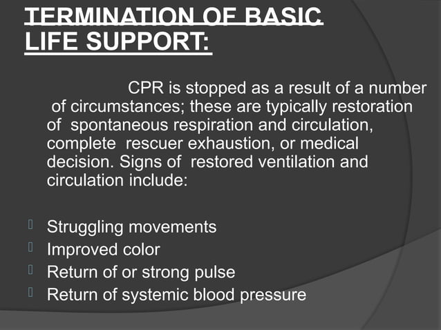 Procedure of providing cardio pulmonary resuscitation | PPT