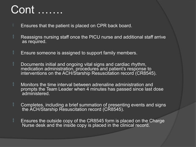 Procedure of providing cardio pulmonary resuscitation | PPT