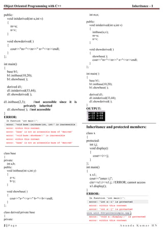 C++ prgms 4th unit Inheritance | PDF