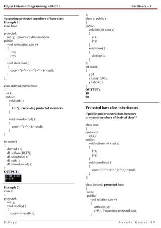 C++ prgms 4th unit Inheritance | PDF