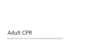 CPR Guidelines | PPTX