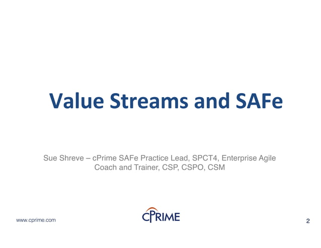 Value Streams and the Scaled Agile Framework | PPT