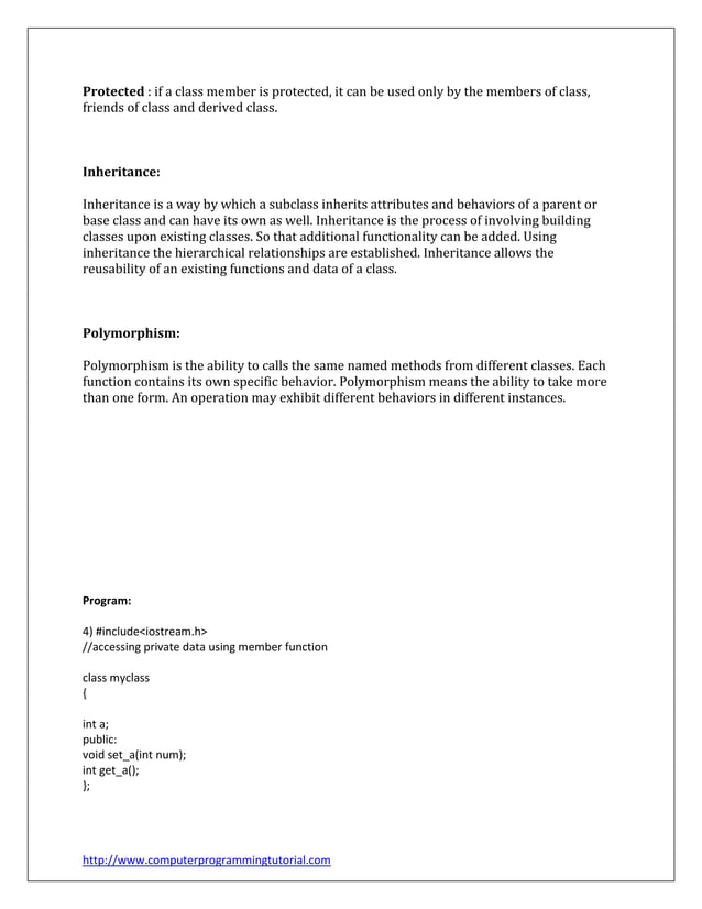 C++ [ principles of object oriented programming ] | PDF