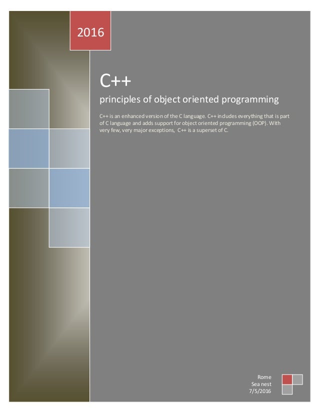 C [ Principles Of Object Oriented Programming ]
