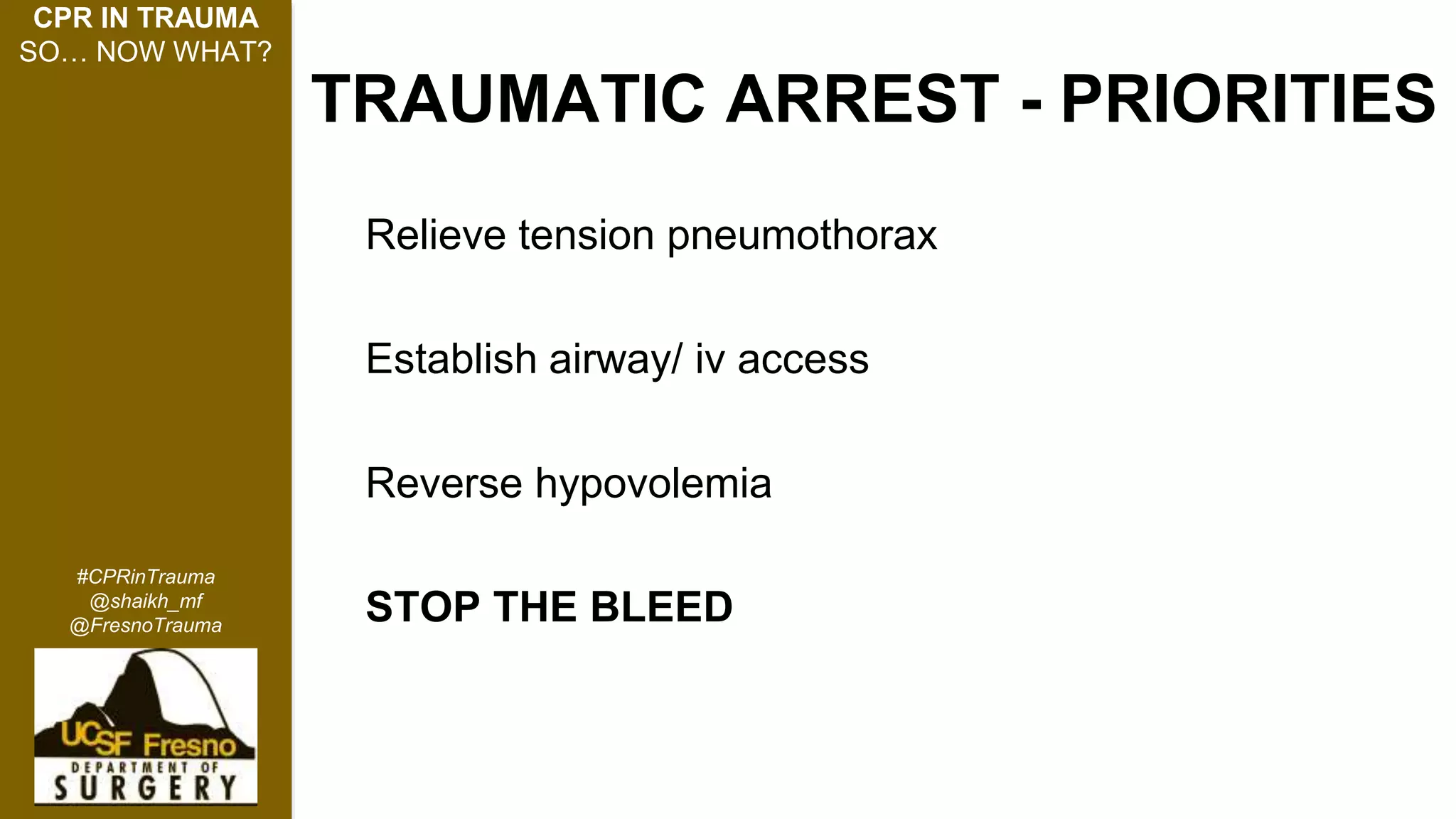 Cpr in trauma | PPTX