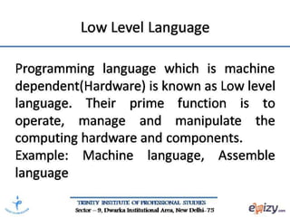 Programming Language using C- Mechanical Language | PPT
