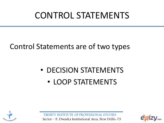 CONTROL STATEMENTS