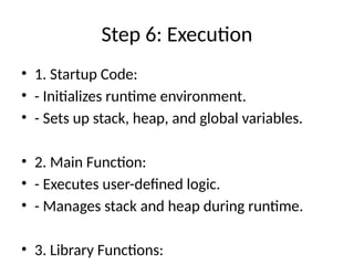 C program Execution flow(details about execution flow components) | PPTX