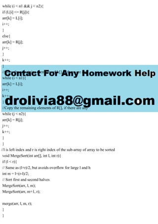 c++ program I need to sort arrays using an insertion sort and a mer.pdf