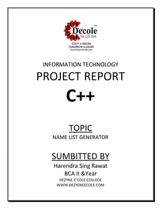 Harendra Singh,BCA Third Year | PDF