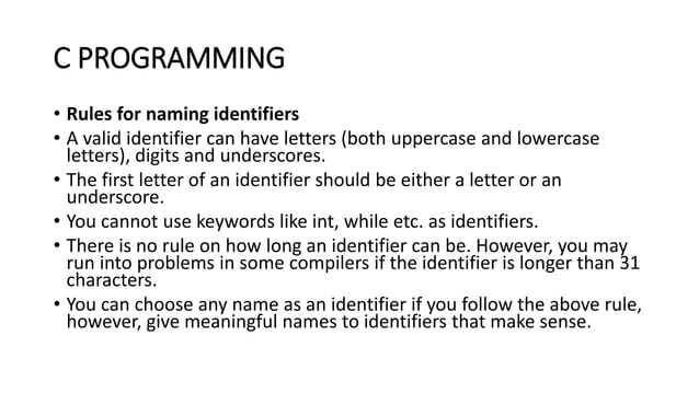 C PROGRAMING.pptx | Free Download