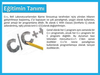C++ Programlamaya Giriş E-Eğitimi | PPT