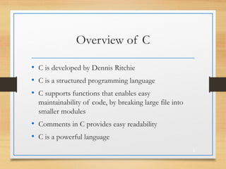 C programming | PPT | Programming Languages | Computing