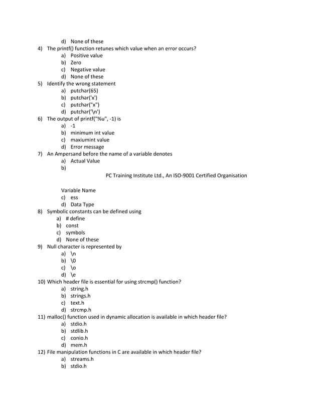 C Programming Doc Programming Languages Computing