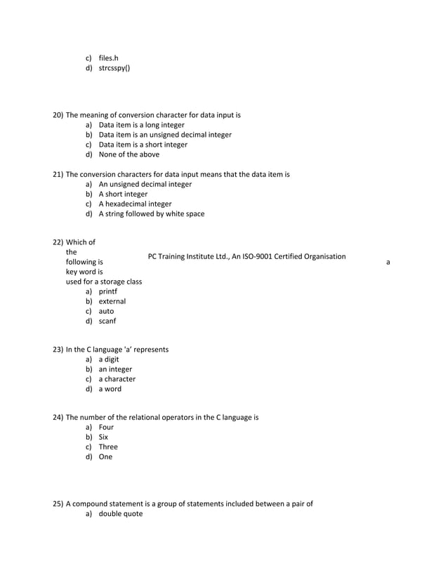 C Programming | DOC | Programming Languages | Computing