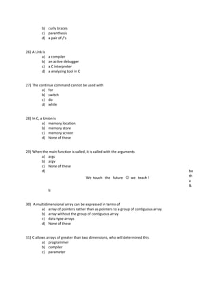 C Programming | DOC | Programming Languages | Computing