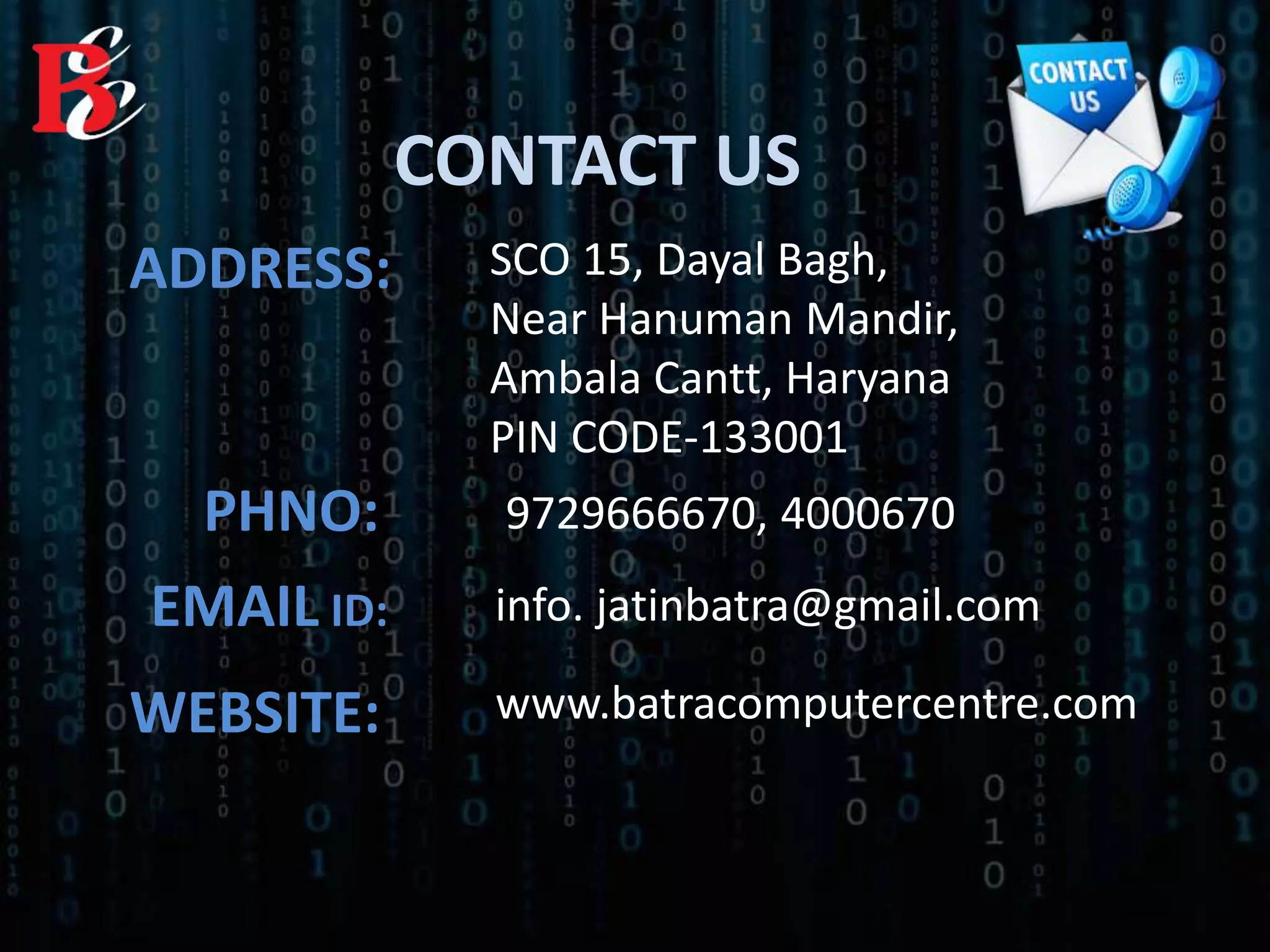 C programming Training in Ambala ! Batra Computer Centre | PPT