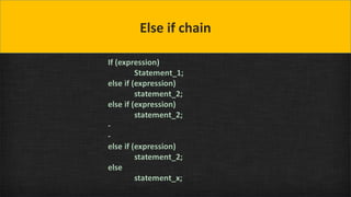 If-else and switch-case | PPT