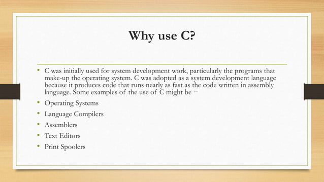 C programming tutorial for Beginner | PPTX
