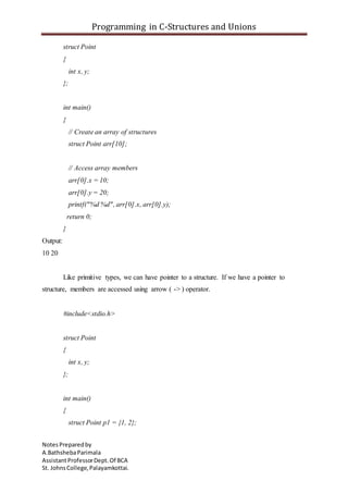 C programming structures & union | DOCX