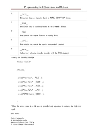 C programming structures & union | PDF