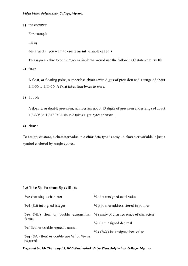C programming Lab Manual 15 me47p | PDF