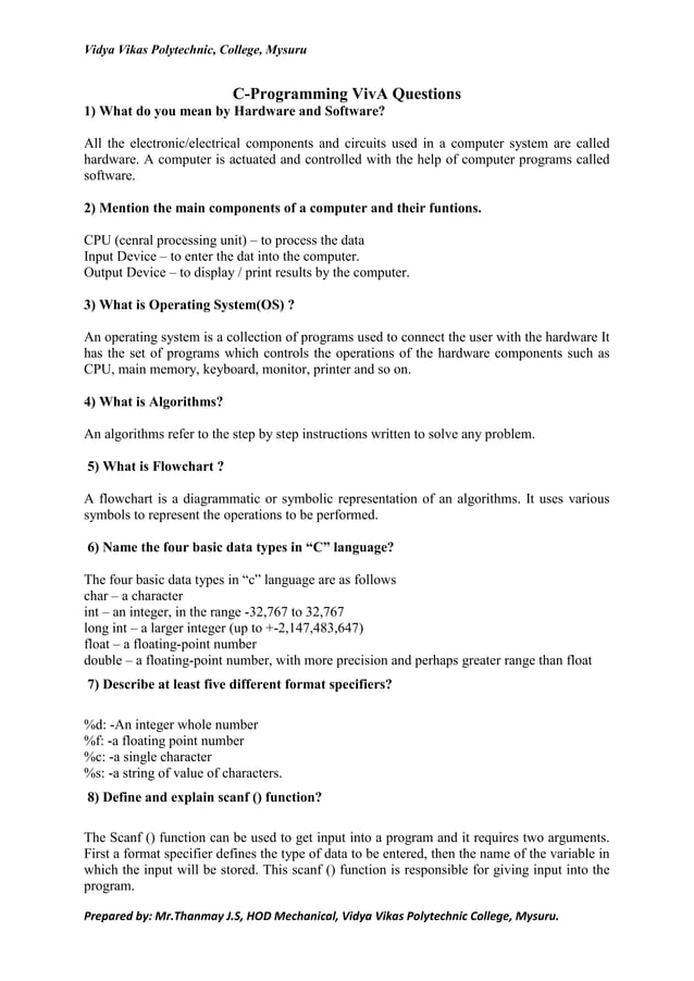 C programming Lab Manual 15 me47p | PDF