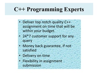 C++ programming Assignment Help | PPT