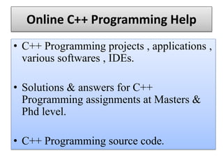 C++ programming Assignment Help | PPT