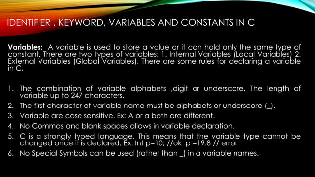 C programming Basics | PPT