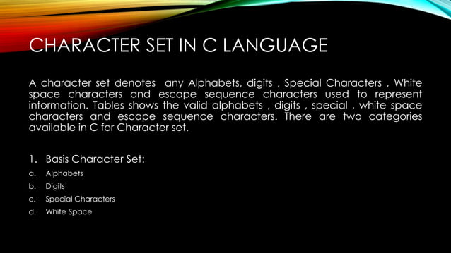 C programming Basics | PPT
