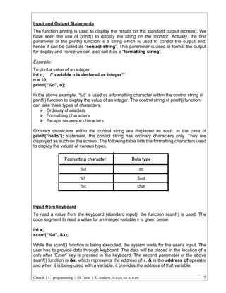 C programming | Class 8 | III Term | PDF