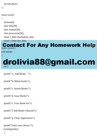 C programming Create a system managing a mini library system. Eve.pdf ...
